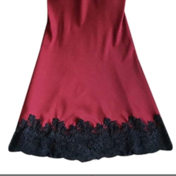 Kay Toby | Intimates & Sleepwear | Womens Silk Nightie Maroon And Black ...
